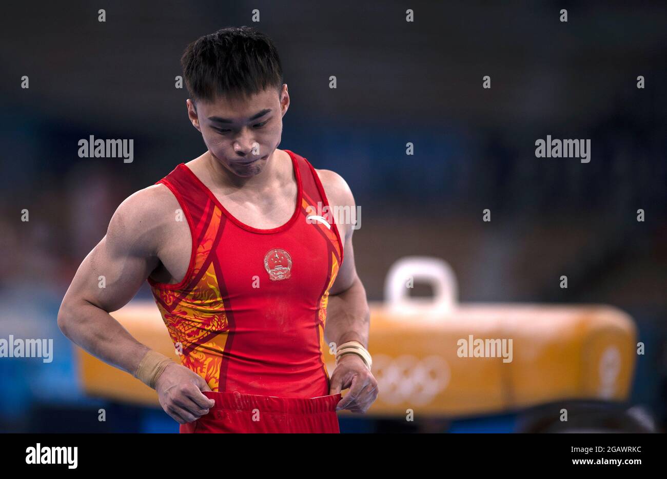 Tokyo, Japan. 1st Aug, 2021. Sun Wei of China reacts during the men's ...