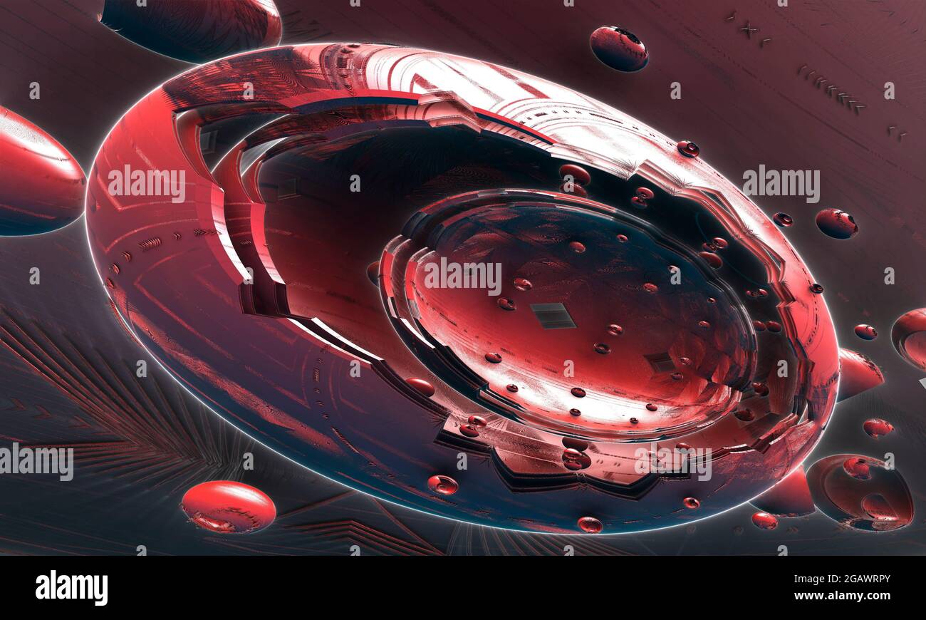 digital illustration of futuristic science fiction time machine ...