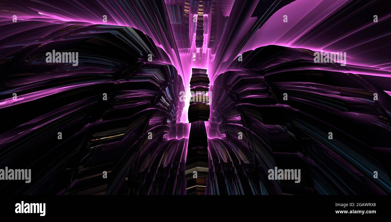 3D rendering of a sci-fi tunnel with moving light Abstract high-tech tunnel Stock Photo - Alamy