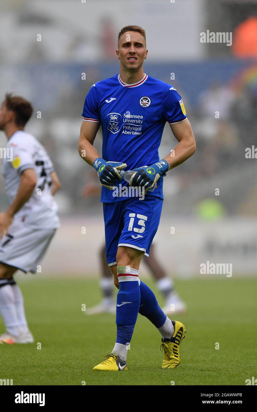 Swansea City goalkeeper Steven Benda during the pre-season friendly ...