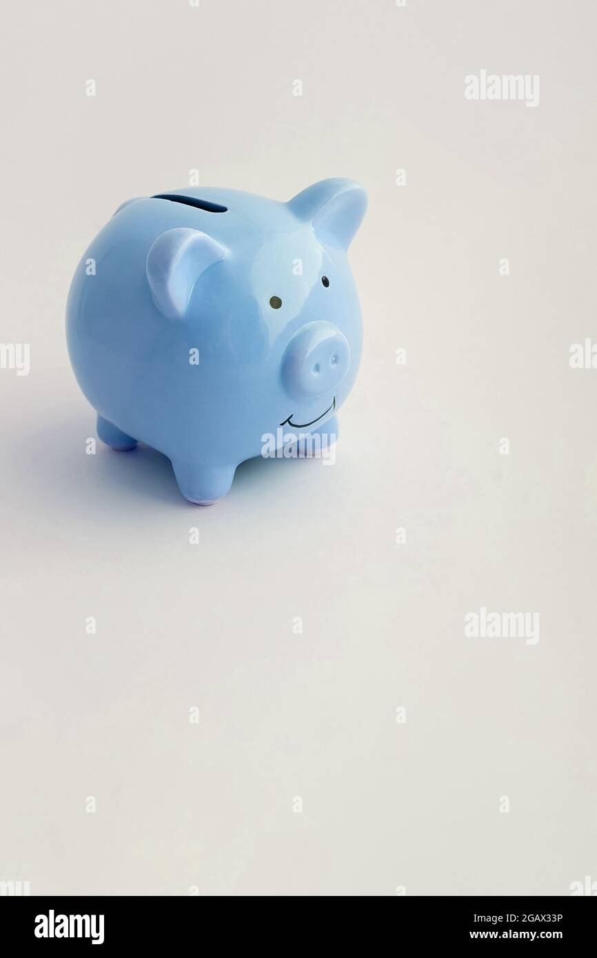 Piggy bank in the shape of a pig on an isolated white background Stock ...