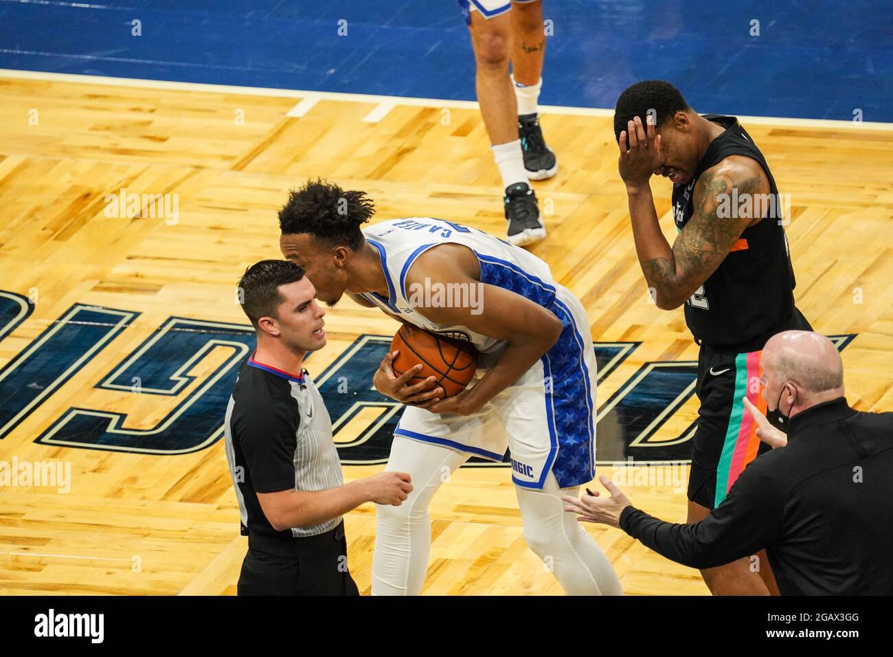 Orlando, Florida, USA, April 12, 2021, San Antonio Spurs face the ...