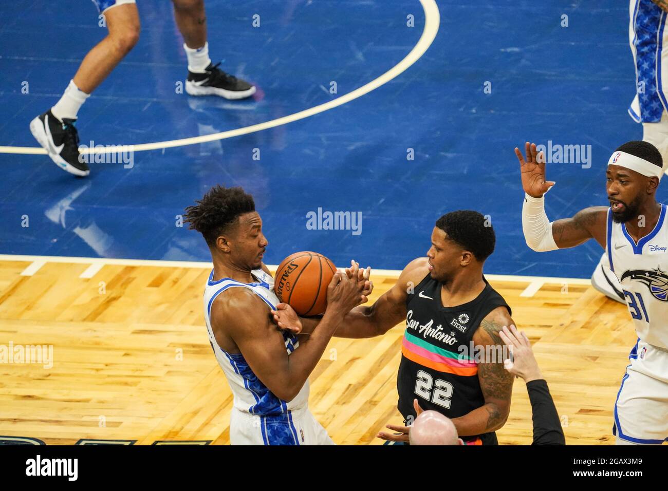 Orlando, Florida, USA, April 12, 2021, San Antonio Spurs face the ...