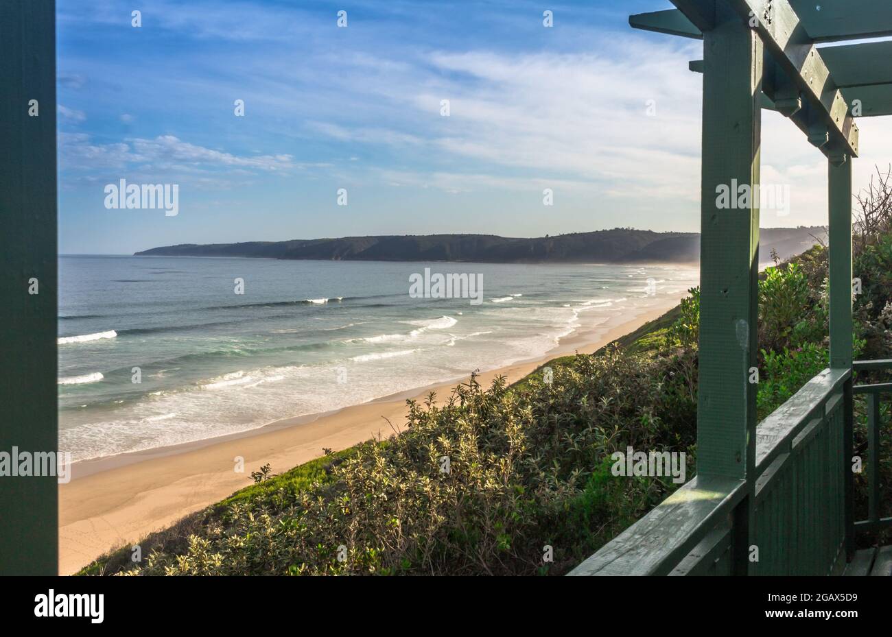 Beach seaside, Wilderness resort in South Africa with cottage verandah ...