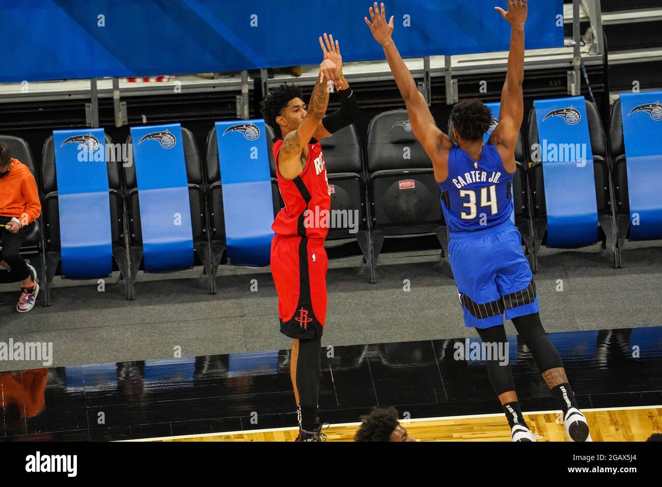 Orlando, Florida, USA, April 18, 2021, Houston Rockets face the Orlando ...