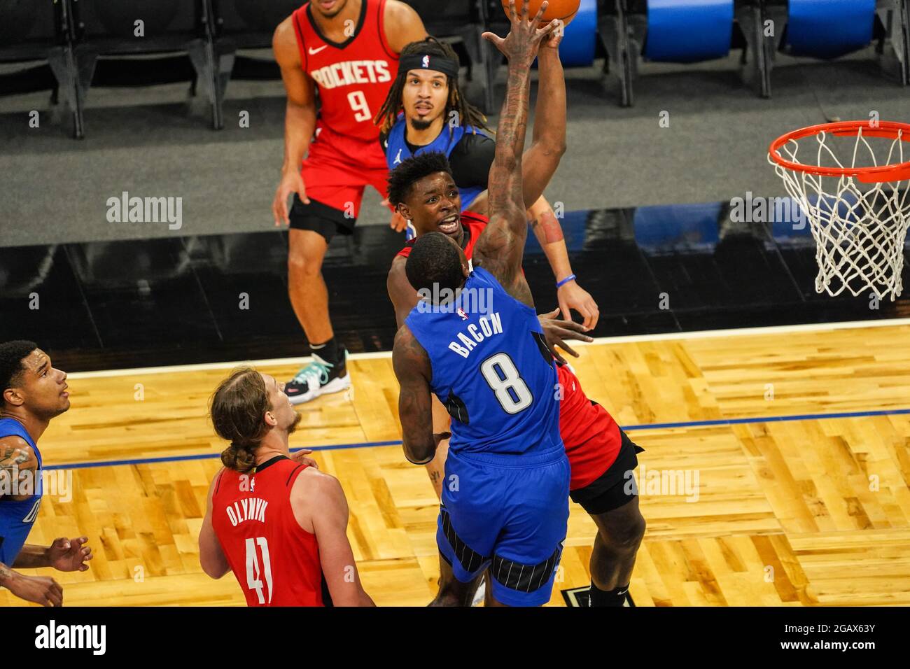 Orlando, Florida, USA, April 18, 2021, Houston Rockets face the Orlando ...