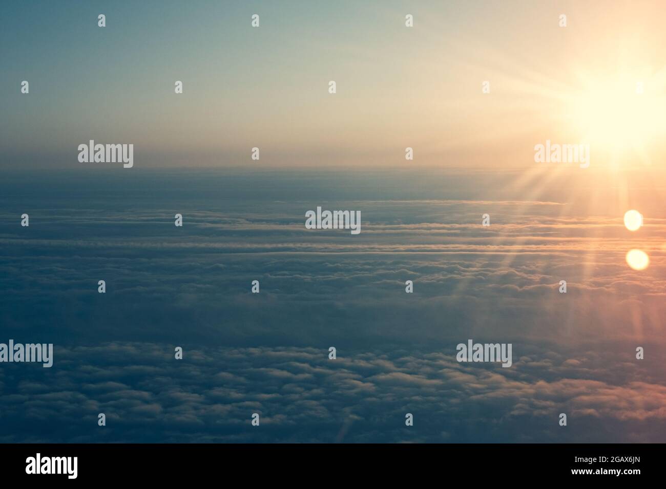 Beautiful Subtle Colors of the Sunset Taken from an Airplane Window ...