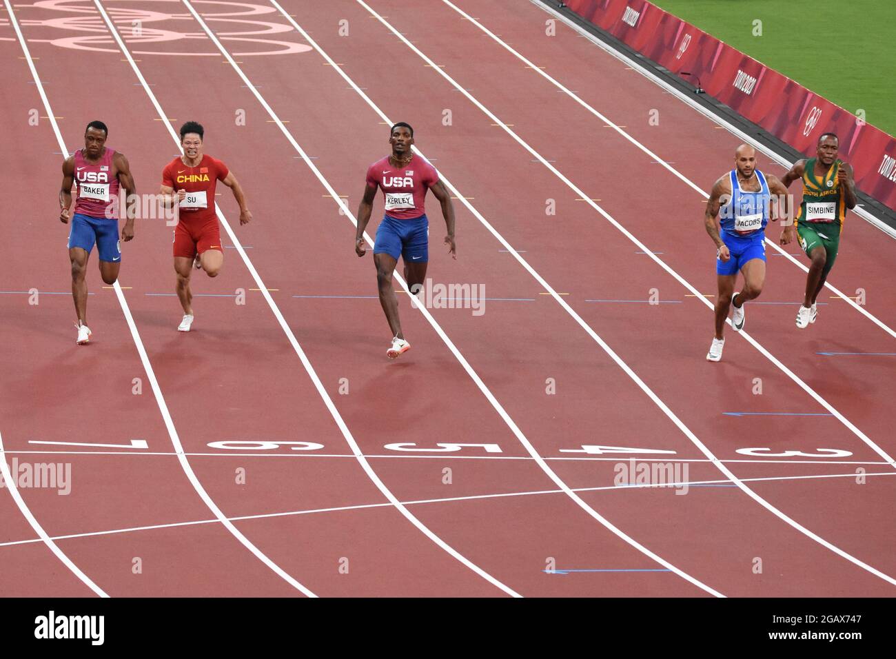 Ronnie Baker (USA), Bingtian Su (CHN), Fred Kerley (USA), Lamont ...