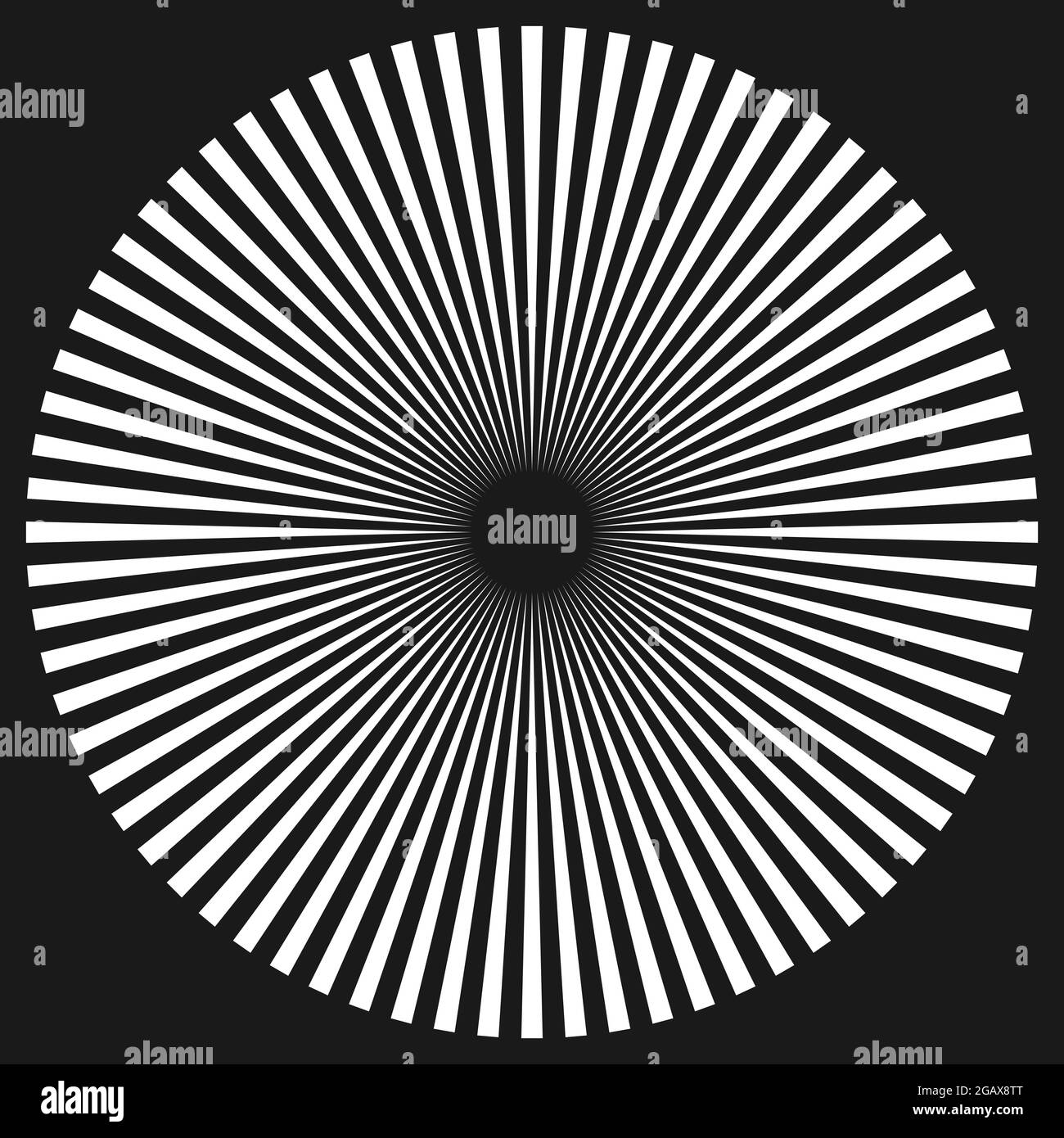 Radial, concentric, circular triangles shape, design element, icon ...