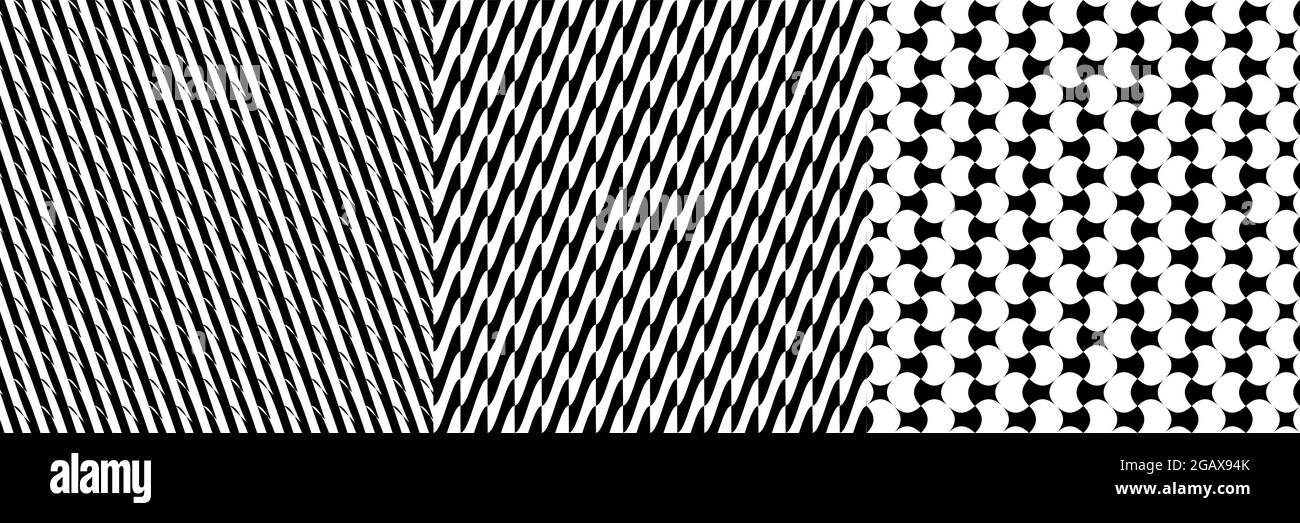 Set of 3 seamlessly repeatable, repetitive geometric pattern ...