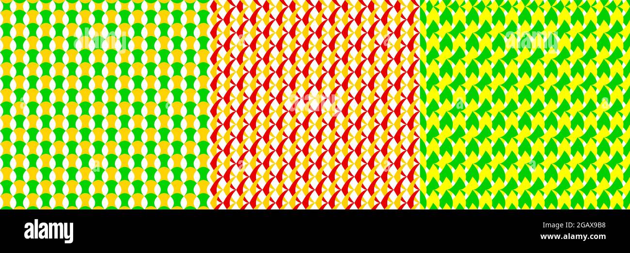 Set of 3 seamlessly repeatable, repetitive geometric pattern ...