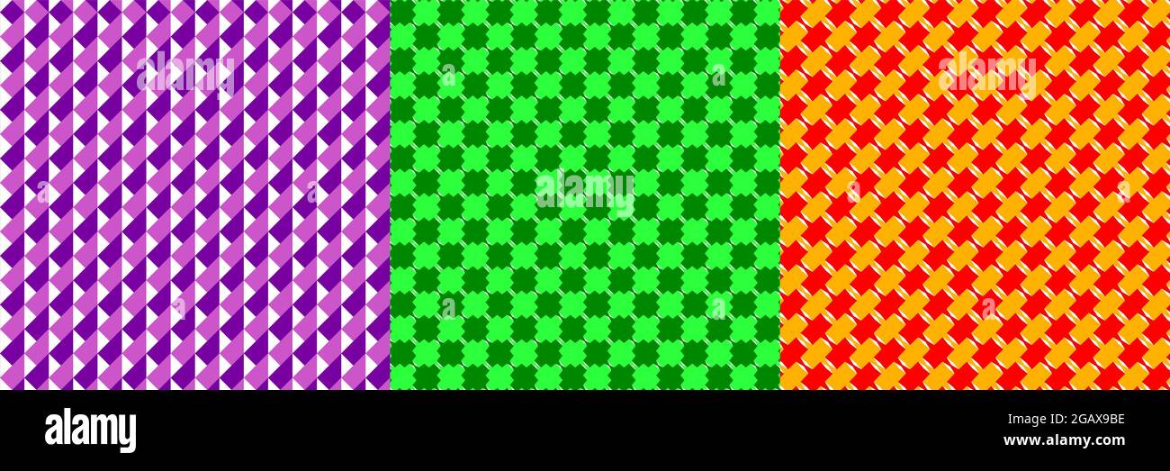 Set of 3 seamlessly repeatable, repetitive geometric pattern ...