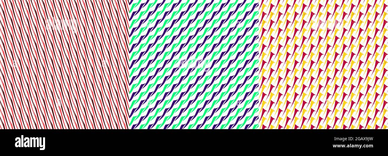 Set of 3 seamlessly repeatable, repetitive geometric pattern ...