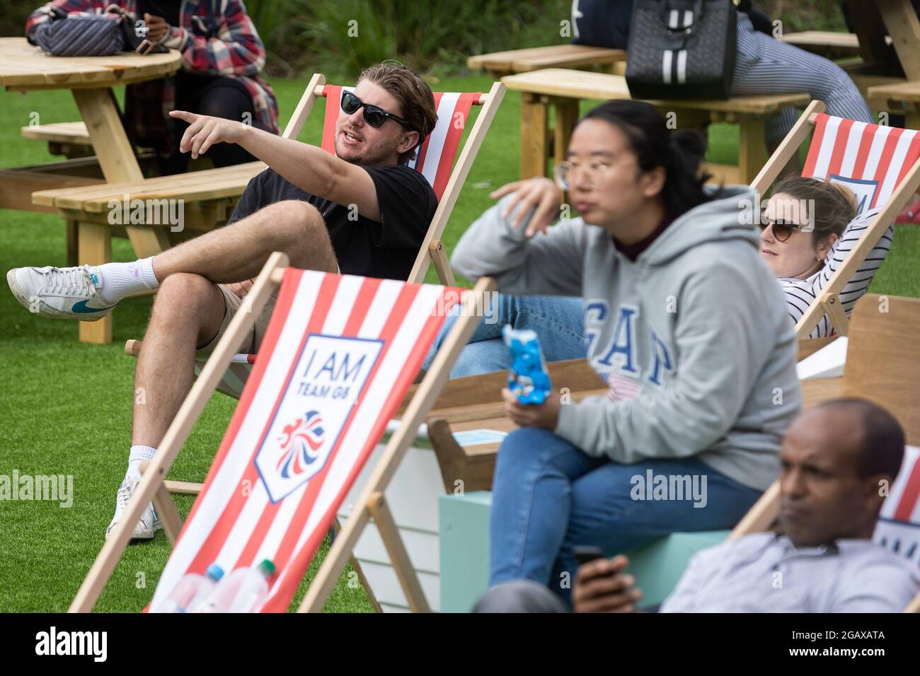 LONDON, UK. JULY 31ST. General views of the Tokyo 2020 Olympics fanzone ...