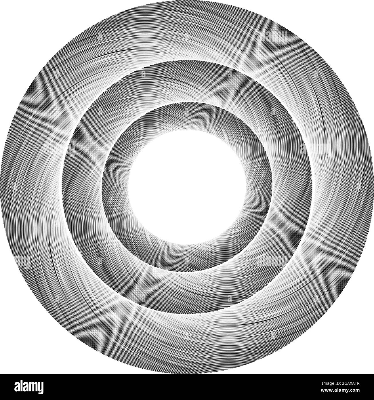 Volute, helix, vortex design element, icon. Spiral, swirl, twirl shape. Radial, radiating lines ...