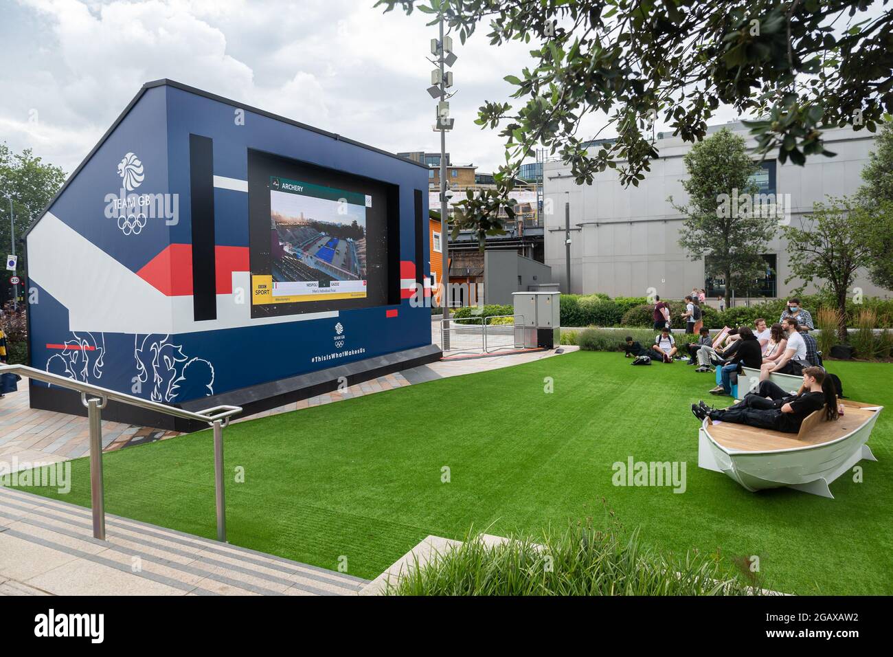LONDON, UK. JULY 31ST. General views of the Tokyo 2020 Olympics fanzone ...