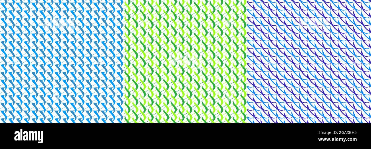 Set of 3 seamlessly repeatable, repetitive geometric pattern ...