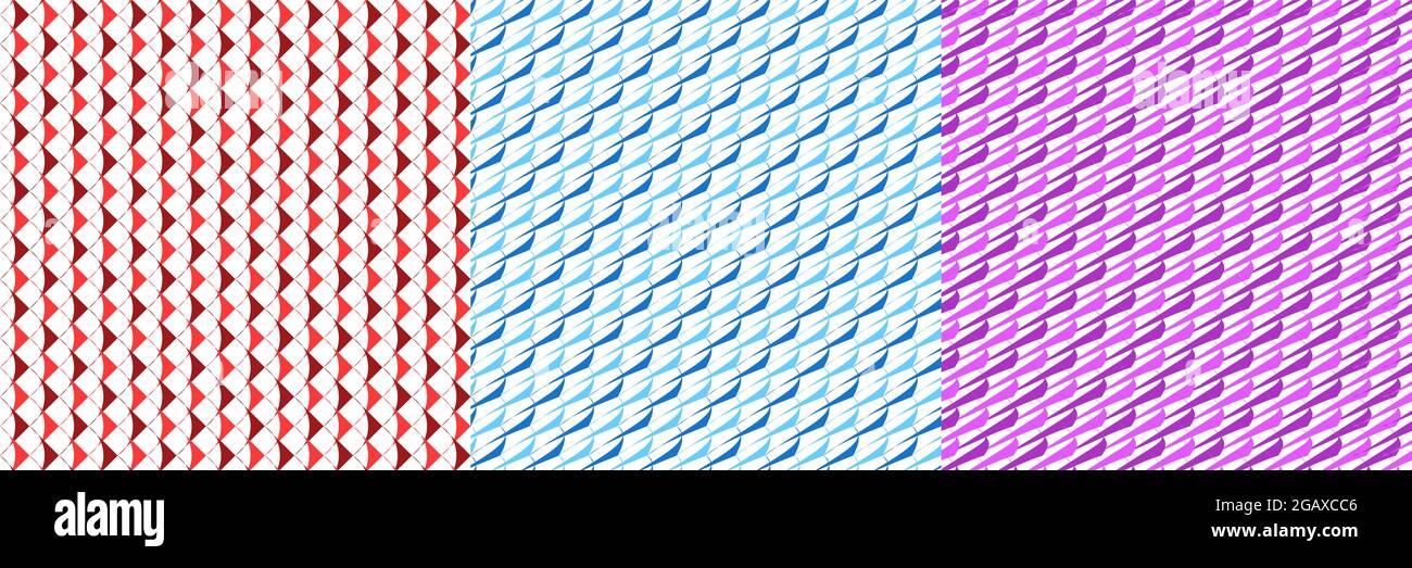 Set of 3 seamlessly repeatable, repetitive geometric pattern ...