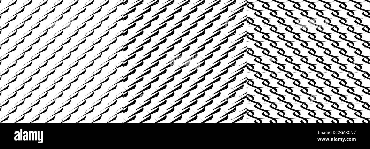 Set of 3 seamlessly repeatable, repetitive geometric pattern ...