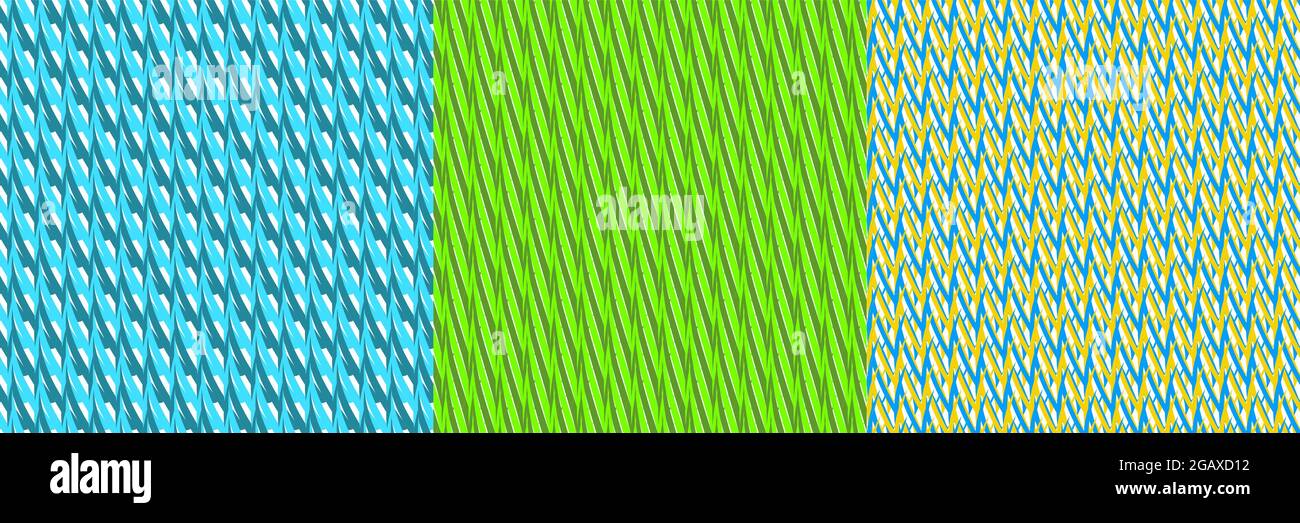 Set of 3 seamlessly repeatable, repetitive geometric pattern ...