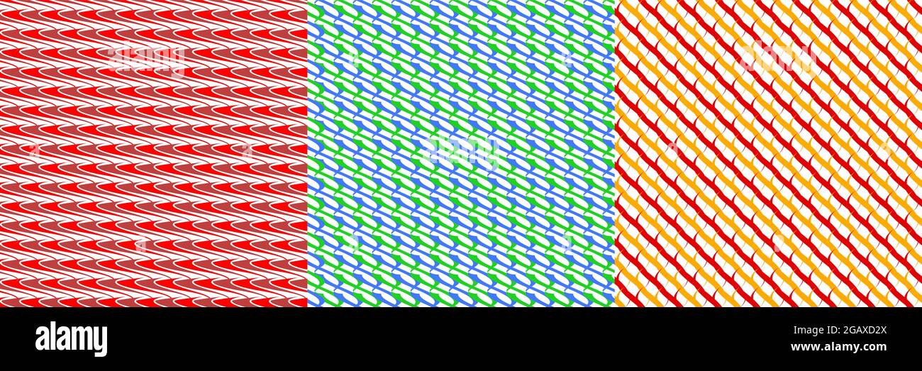 Set of 3 seamlessly repeatable, repetitive geometric pattern ...