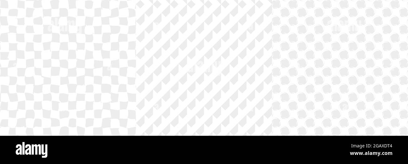 Set of 3 seamlessly repeatable, repetitive geometric pattern ...