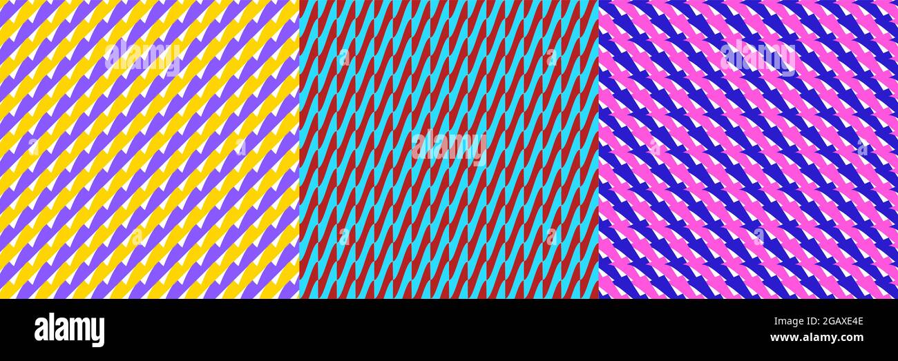 Set of 3 seamlessly repeatable, repetitive geometric pattern ...