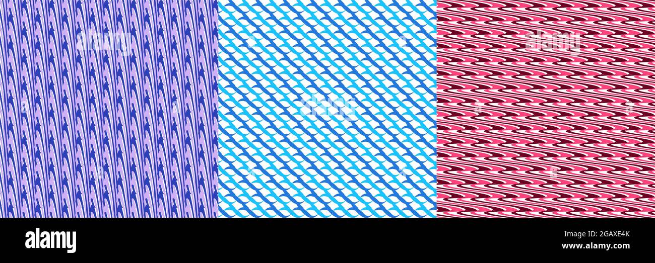 Set of 3 seamlessly repeatable, repetitive geometric pattern ...