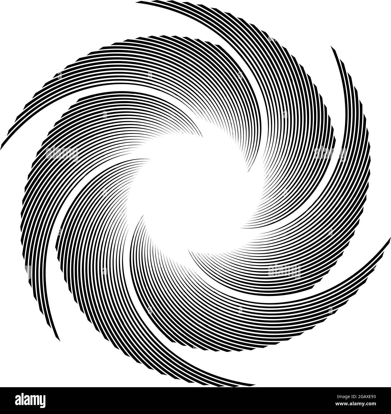 Volute, helix, vortex design element, icon. Spiral, swirl, twirl shape. Radial, radiating lines ...