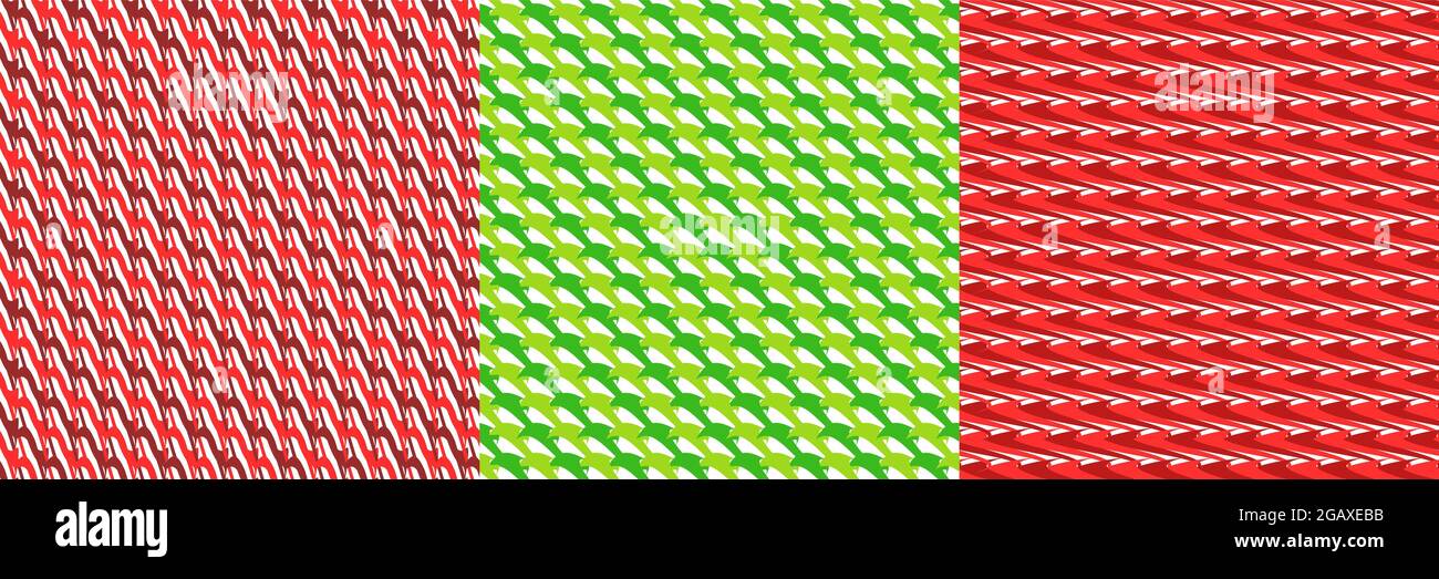 Set of 3 seamlessly repeatable, repetitive geometric pattern ...