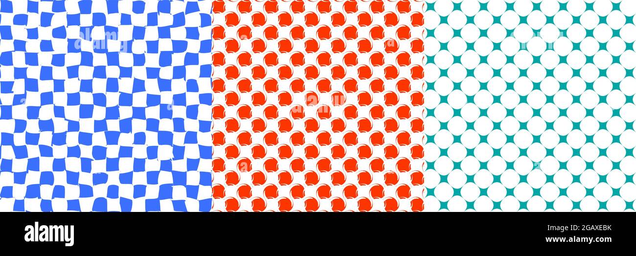 Set of 3 seamlessly repeatable, repetitive geometric pattern ...