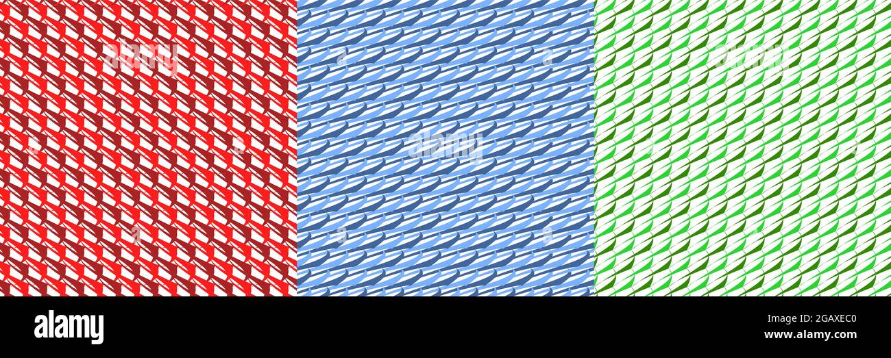 Set of 3 seamlessly repeatable, repetitive geometric pattern ...