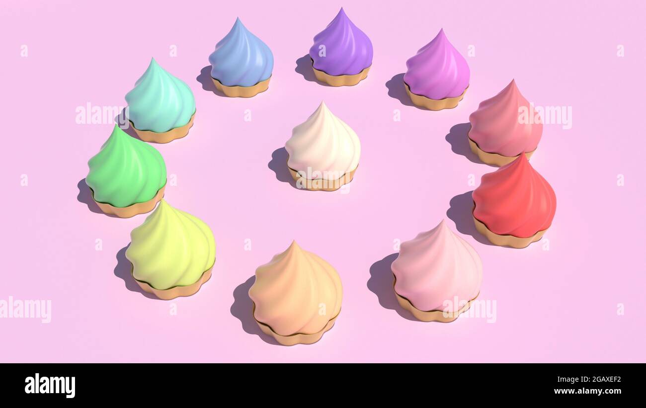 3d render birthday cupcake isolated hi-res stock photography and images ...