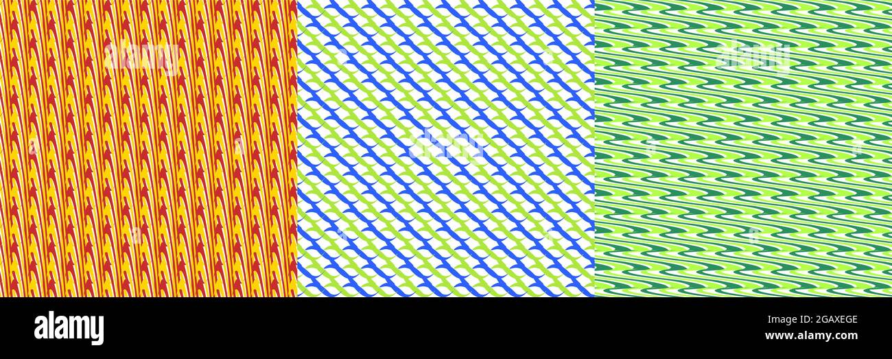 Set of 3 seamlessly repeatable, repetitive geometric pattern ...