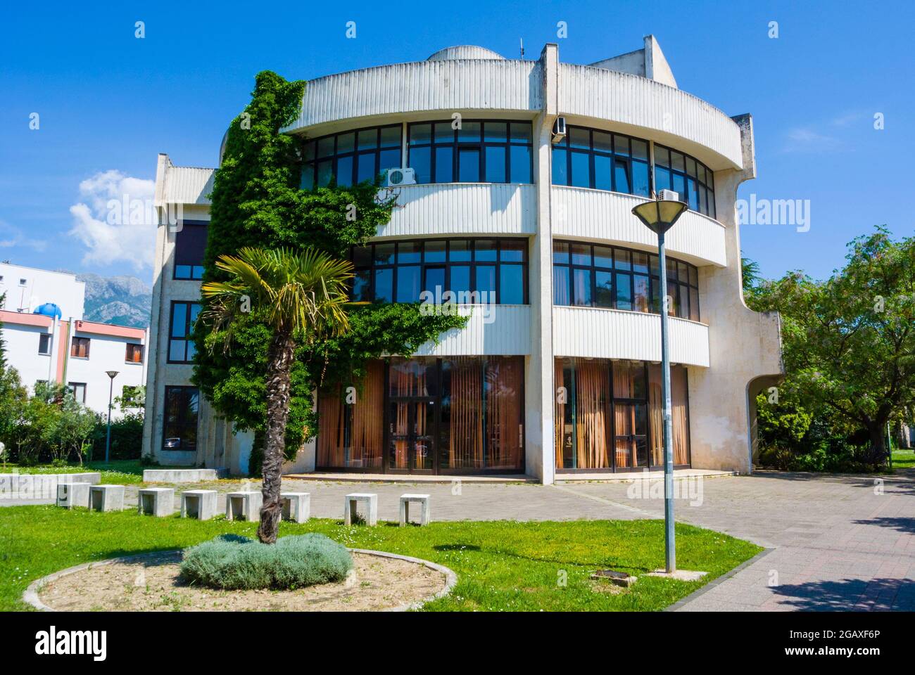 Dom Revolucije, library building from Yugoslavian era, Bar, Montenegro ...