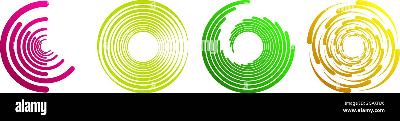 Spiral, swirl, twirl, vortex icon, shape. Concentric circles, rings ...