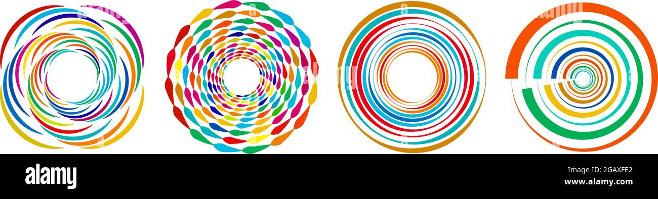 Spiral, swirl, twirl, vortex icon, shape. Concentric circles, rings ...