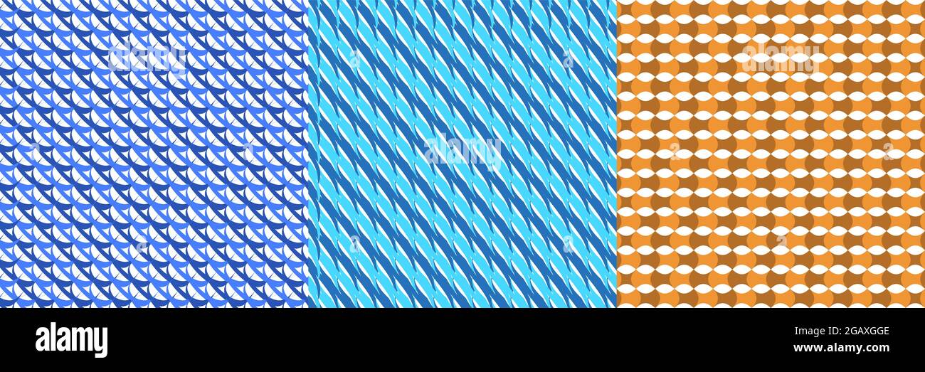 Set of 3 seamlessly repeatable, repetitive geometric pattern ...