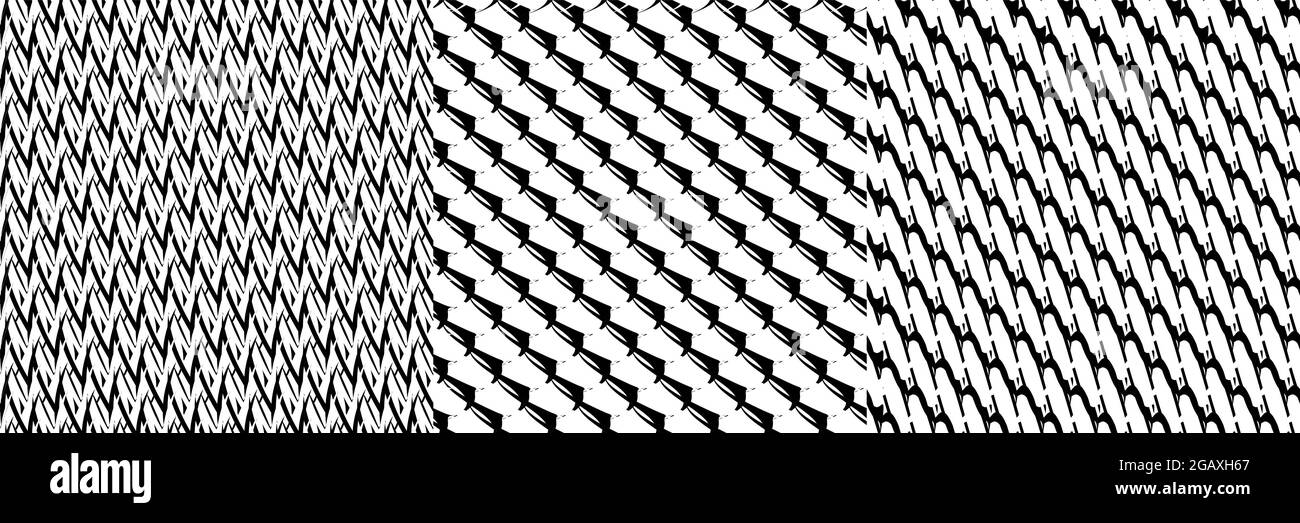 Set of 3 seamlessly repeatable, repetitive geometric pattern ...