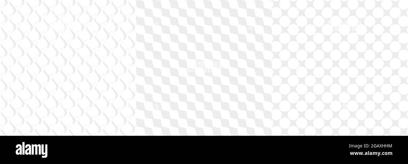 Set of 3 seamlessly repeatable, repetitive geometric pattern ...