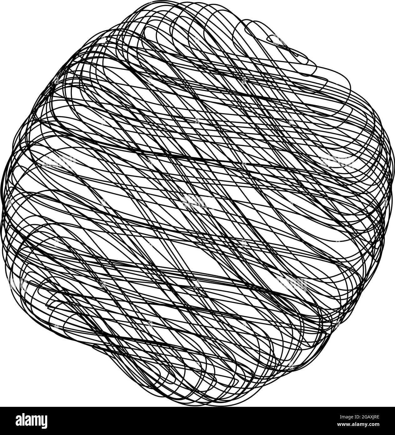 Scribble, sketchy doodle circles with hand drawn, drawing effect ...