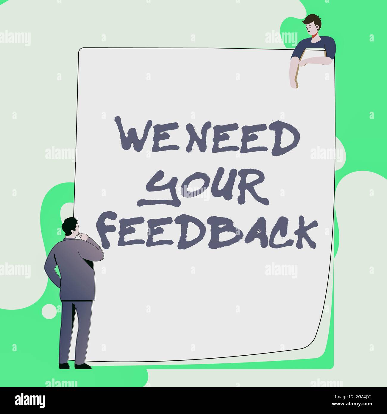 Text caption presenting We Need Your Feedback. Internet Concept Give us ...
