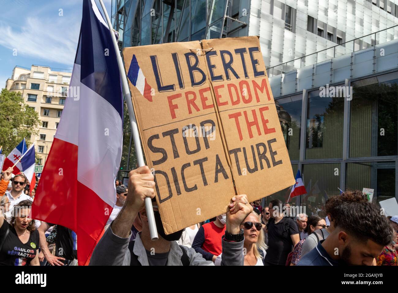 Paris, France. 31th July, 2021. Demonstration at the call of Florian ...