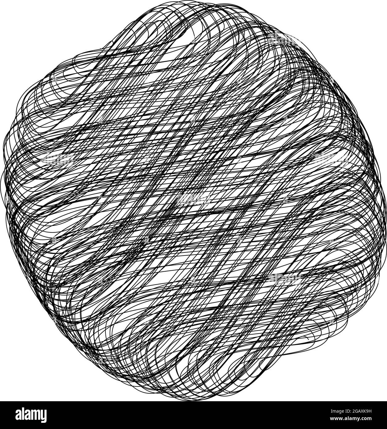 Scribble, sketchy doodle circles with hand drawn, drawing effect ...