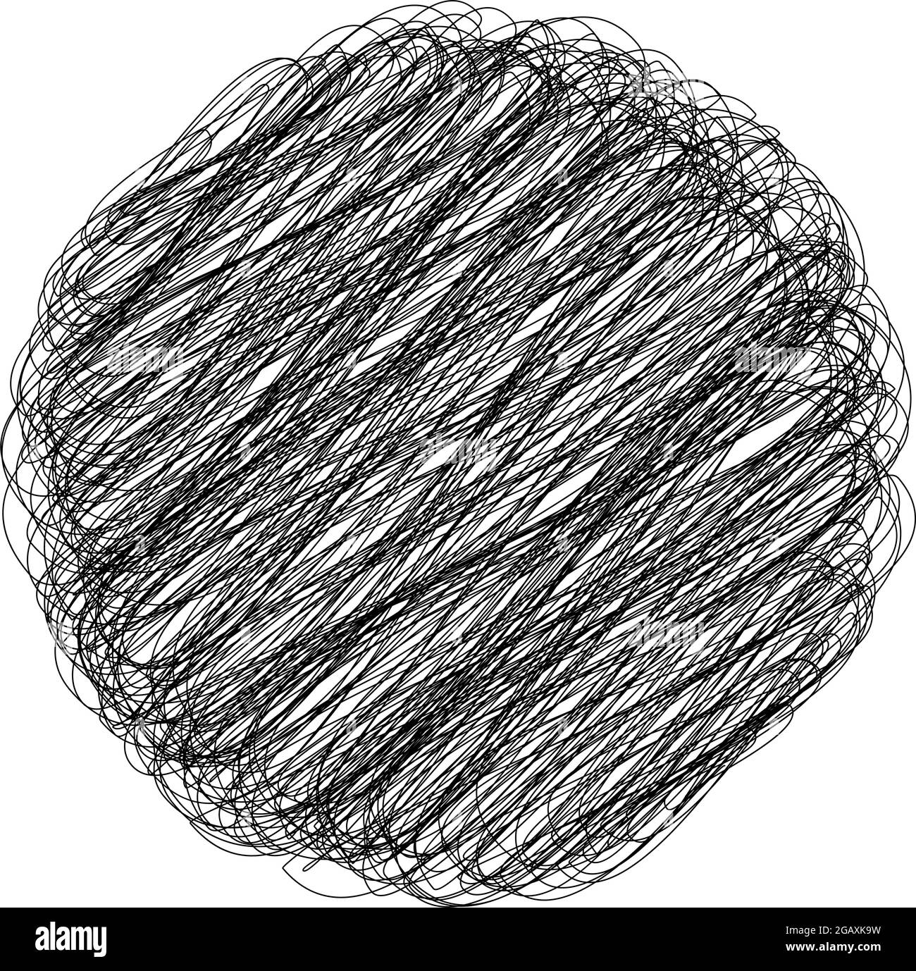 Scribble, sketchy doodle circles with hand drawn, drawing effect ...