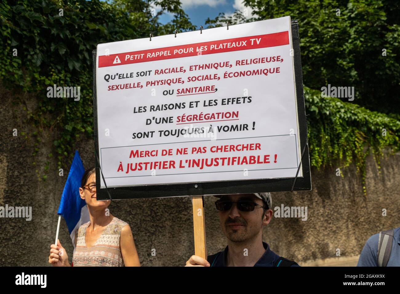 Paris, France. 31th July, 2021. Demonstration at the call of Florian ...