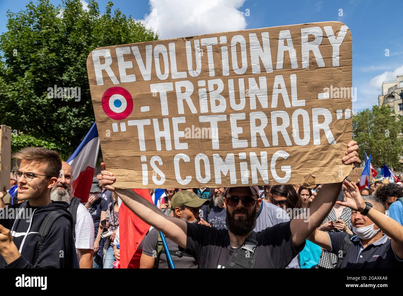 Paris, France. 31th July, 2021. Demonstration at the call of Florian ...
