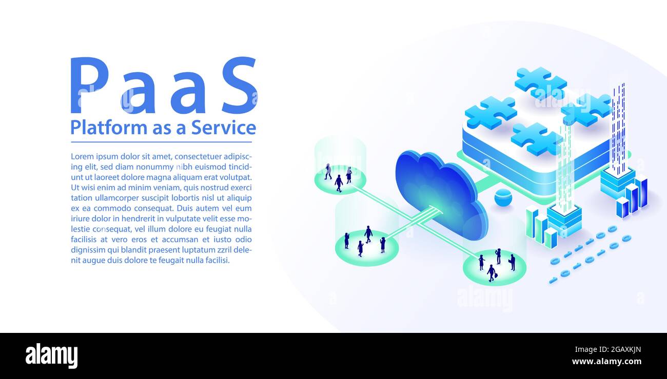 PaaS platform as a service concept infographic. Isometric 3d vector ...