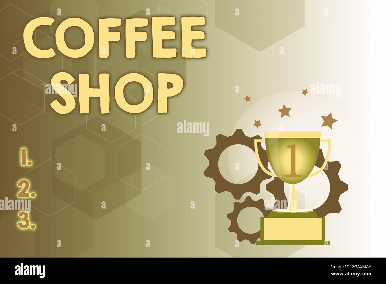 Sign displaying Coffee Shop, Word for a restaurant that primarily ...