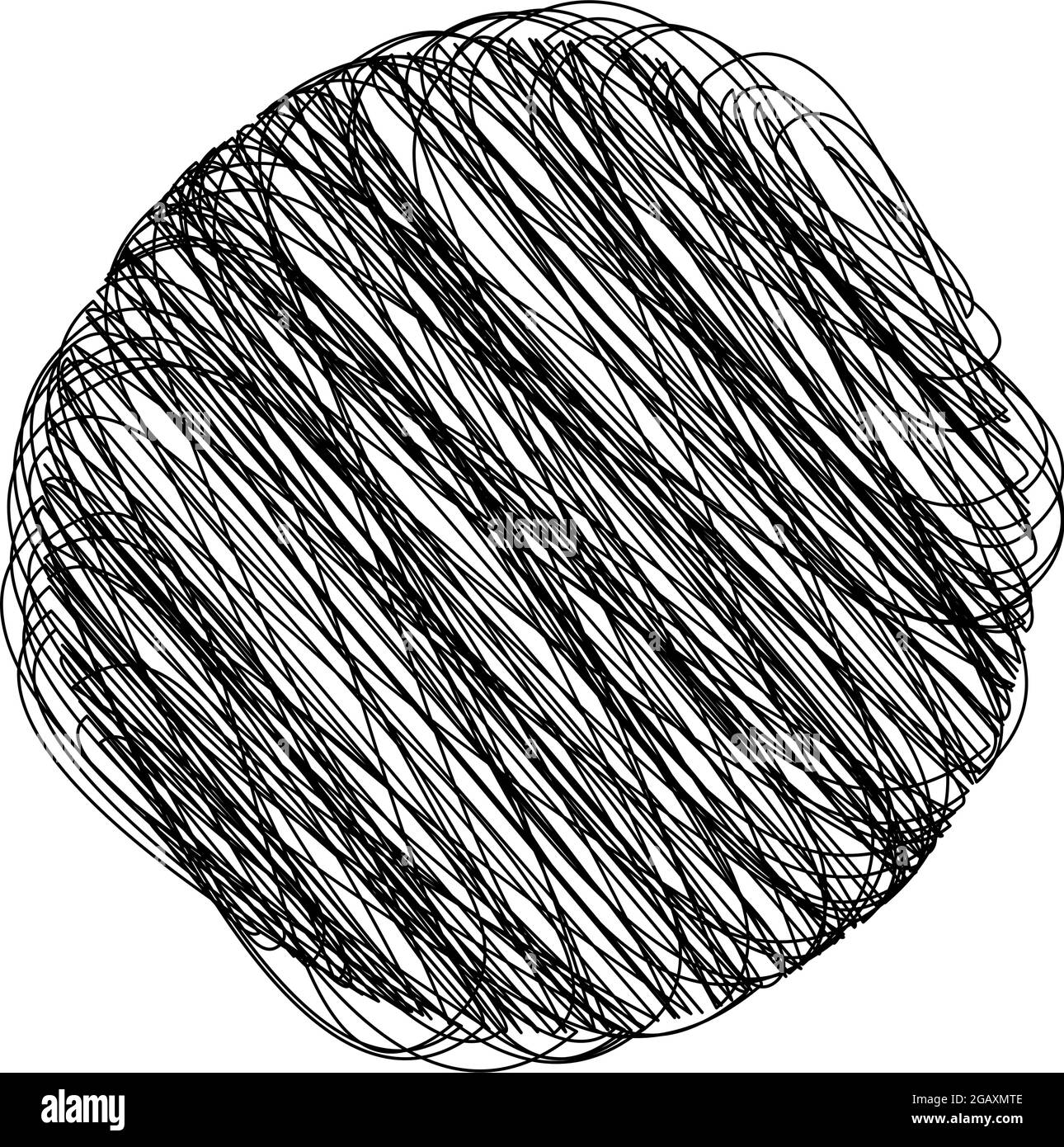 Scribble, sketchy doodle circles with hand drawn, drawing effect ...